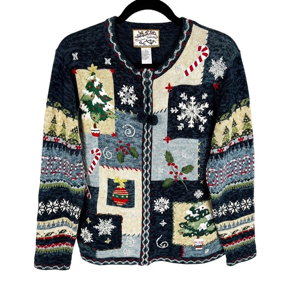 Ugly Christmas Sweater | Sweaters | Vintage Heirloom Collectibles Sequin Beaded Embroidered Ugly ...